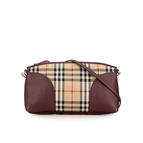 Burberry | Bags | Pre Loved Burberry Check Pattern Leather Crossbody ...